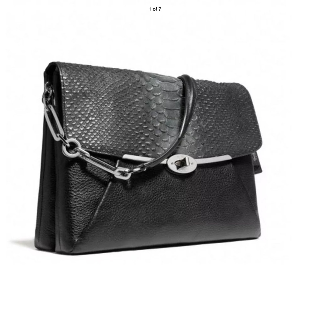 Coach Madison Shoulder Flap Glittery Python - Gem